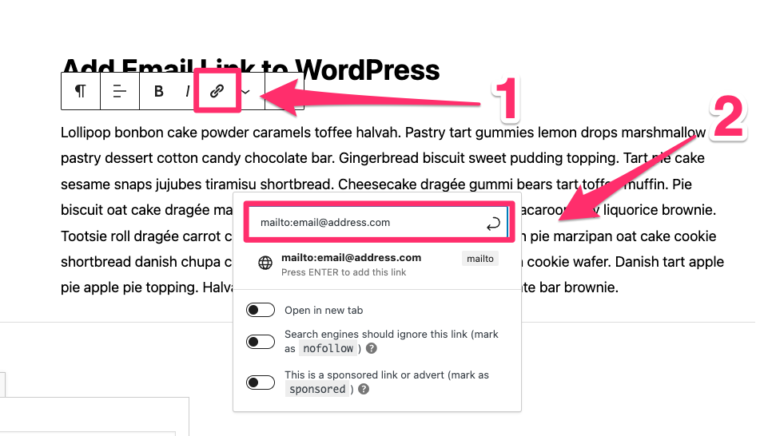 How To Add an Email Link In WordPress? (In Post, Page, Menu, and Widget)